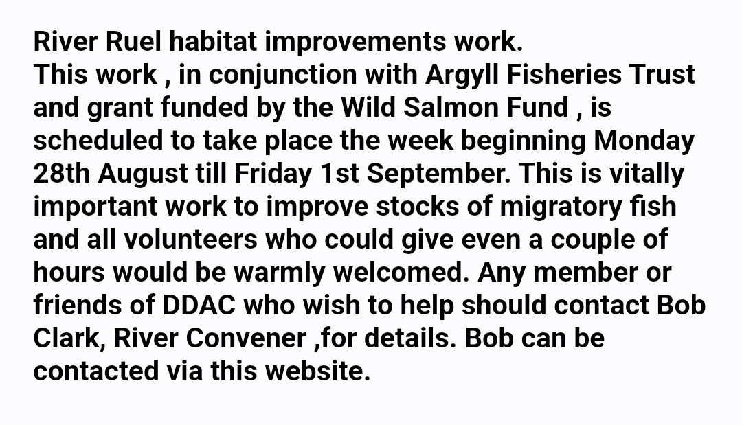 River Ruel Improvements | Dunoon and District Angling Club